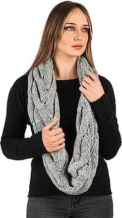 DALLE PIANE CASHMERE Echarpe tressée - Made in Italy - Femme, Couleur: Gris, Taille unique
