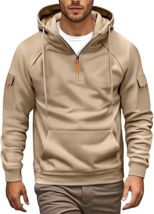 Generic Sweat &agrave; capuche l&eacute;ger uni pour homme 2026 Automne Hiver Patchwork Couleur Patchwork Manteau d&eacute;contract&eacute; V&ecirc;tements pour entra&icirc;nement int&eacute;rieur et ext&eacute;r