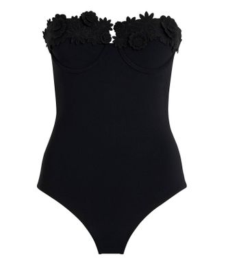 Zimmermann Floral-appliqu&eacute;d underwired swimsuit Size XL