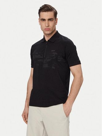 HUGO BOSS Poloshirt Pl Globe Pattern 50559010 Schwarz Regular Fit