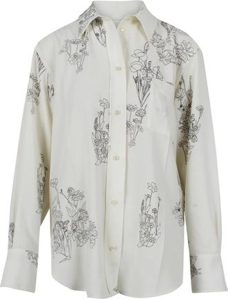 Victoria Beckham Femme, Blouses et Chemises, Blanc, Taille: 38 FR Chemise &agrave; imprim&eacute; floral
