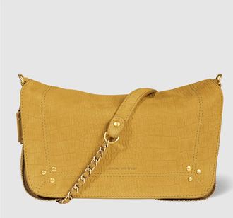 Jerome Dreyfuss Sac Bobi S Imprimé Croco Moutarde