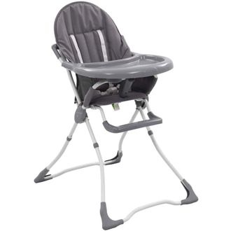 vidaXL Vidaxl - Chaise haute pour b&eacute;b&eacute; Gris et blanc
