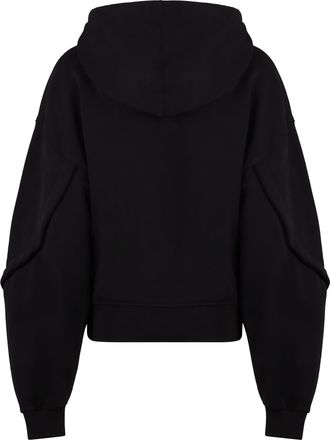 MUGLER Womens Oversized Cotton Hoodie Black Hoodies