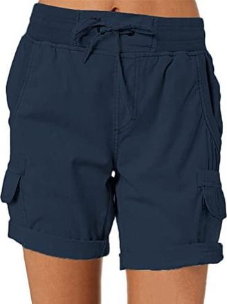 ORANDESIGNE Bermuda Pantalon de Randonnée pour Femme 15cm Short Cargo, Pantalon de Trekking dextérieur léger à séchage Rapide avec Poches pour la Golf Camping Voy