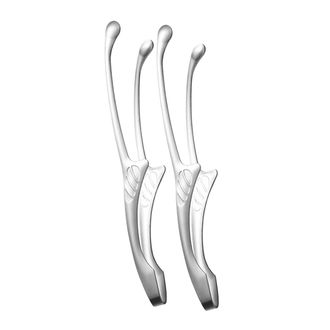 Happyyami Edelstahl Lebensmittelzangen 2 Stück Grill Und Steakzangen Hitzebeständig Mit Rutschfesten Griffen Buffetklemmen Für Picknick Grillparty Küche Und Res