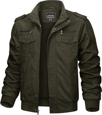 KEFITEVD Veste Militaire Homme Hiver Coton Veste léger Décontractée Chaud Veste dextérieur Tactique Armée Cargo Veste Randonnée Voyage Travail Coupe-Vent Outdo