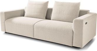 Studio Copenhagen home24 3-Sitzer Sofa Beige Webstoff Saia 233 x 83 x 100cm Sitztiefenverstellung Skandi