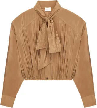 Saint Laurent Tie-neck Buttoned Shirt