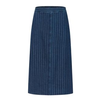 Part Two Dunkle Denim Pinstripe Rock - - Skirts - Damen - Blau - 2XS