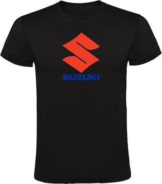 Generico T-shirt noir pour homme avec logo Suzuki - Style sportif et décontracté pour les amateurs dautomobile, Noir, XXL