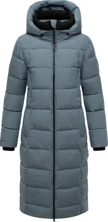 Marikoo Damen Langer Wintermantel warmer Steppmantel Lanitaa XVI Stormy Blue Gr. 3XL