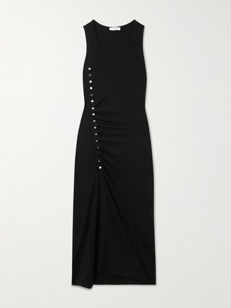 Paco Rabanne Midikleid Aus Jersey Mit Kristallen - Schwarz