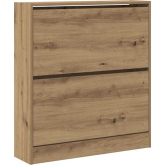 vidaXL Vidaxl - Schuhschrank Räuchereiche 80 x 21 x 87.5 cm Holzwerkstoff