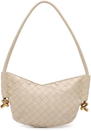 Bottega Veneta Hobo Bags - Baby Lambskin Intrecciato Solstice Shoulder Bag - Gr. unisize - in Wei&szlig; - f&uuml;r Damen