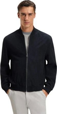 HUGO BOSS Homme, Sweatshirts et sweats &agrave; capuche, Bleu, Taille: L Suede Zip Jacket