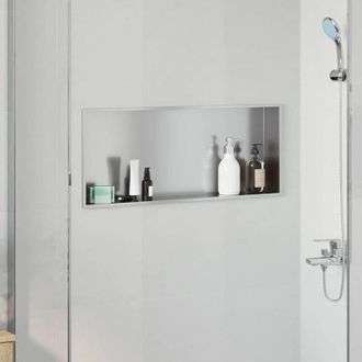 vidaXL Duschnische Silber 75 x 30 x 9.5 cm Edelstahl Vidaxl