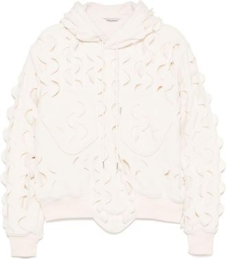 Juntae Kim Laserbearbeiteter Fleece-Hoodie - Nude