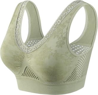 Generic Soutien-gorge de levage sans boutons pur et confortable, sans fil, pour femmes &acirc;g&eacute;es, anti-affaissement pour femme, Lot de 3 - Vert, 4XL