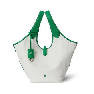 Polo Ralph Lauren Femme, Sacs, Blanc, Taille: ONE Size Sac cabas Play en toile et cuir