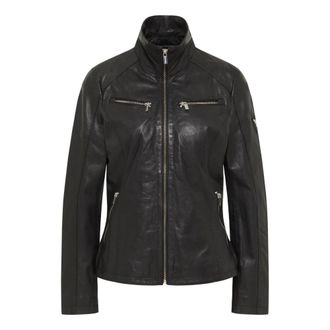 Carlo Colucci Softe Lederjacke Basic - - Jackets - Damen - Schwarzk - L