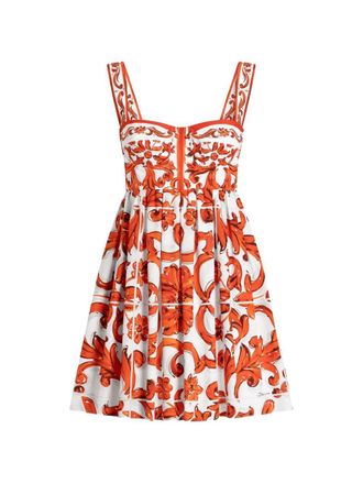 Dolce & Gabbana Robe en coton imprim&eacute; Maiolica
