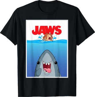 Jaws 50th Anniversary Poster Cartoon Style Front & Back T-Shirt