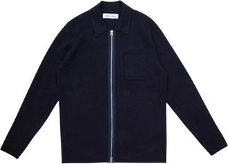 Samsøe & Samsøe Homme, Sweatshirts et sweats à capuche, Bleu, Taille: 2XL Pull à Zip Bleu Col Classique