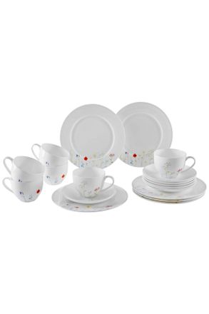 Novel Kaffeeservice Wildflower, Mehrfarbig, Keramik, 18-teilig, Blume, 250 ml,250 ml, Lfgb, Bsci, hitzebest&auml;ndig, verschiedene Motive/Dekore/Designs erh&auml;ltl