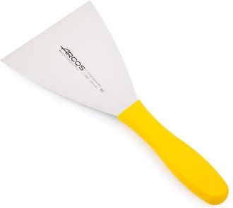 Arcos Küchenspatel - Edelstahlklinge NITRUM 125x120 mm - Langlebig und Präzise - Gelber Polypropylen-Griff - Serie 2900