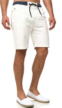 Indicode Herren Ettore Shorts aus 84% Baumwolle | Chinoshorts Herrenshorts für Männer Offwhite, XL