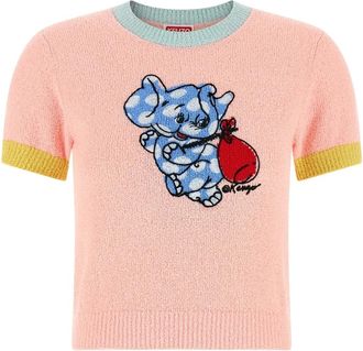 Kenzo Femme, Pulls, Rose, Taille: 36 FR Cartoon Cropped Top