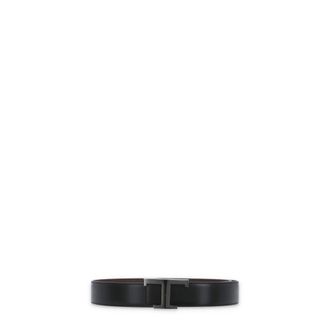 Tod's Schwarzer Wendbarer Lederg&uuml;rtel mit Logo - - Accessories - Herren - Schwarzk - 100 CM