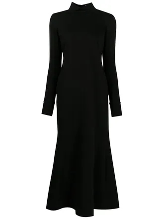 macgraw robe évasée à col montant - Noir