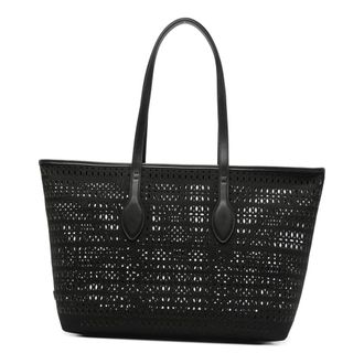 Gianni Chiarini Femme, Sacs, Noir, Taille: ONE Size Mashup Laser-Cut Canvas Tote Bag