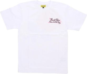Market Wei&szlig;e Rose Kurzarm T-Shirt - - Tops - Herren - Wei&szlig; - XL