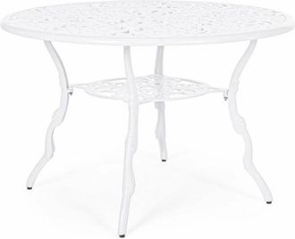 BIZZOTTO Bizzotto - Runder Tisch Victoria aus Aluminium f&uuml;r Garten und Veranda &oslash; 110 cm -Weiss