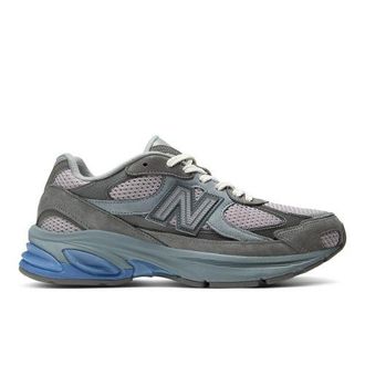 New Balance Unisex 2010 in Grau/Blau, Leder, Gr&ouml;&szlig;e 38.5