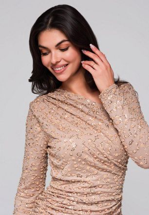 Ombre Abendkleid Abendkleid mit Pailletten und hohem Beinschlitz