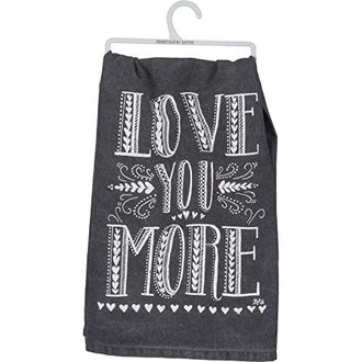 Primitives By Kathy 33355 Black Cotton Geschirrtuch, Baumwolle, Love You More