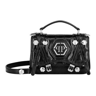 Philipp Plein Small Hexagon Leder Tote Bag - - Bags - Damen - Schwarzk - ONE SIZE