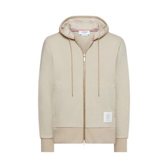 Thom Browne Homme, Sweatshirts et sweats &agrave; capuche, Beige, Taille: XL SweaT-shirt zipp&eacute; &agrave; 4 barres