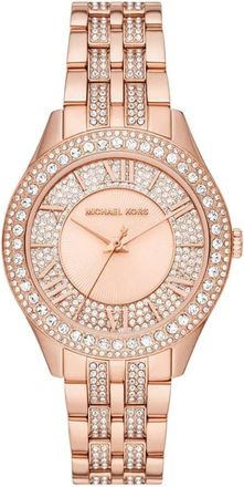 Michael Kors Harlowe Pav&eacute; Uhr - - Accessories - Damen - Rosa - ONE SIZE