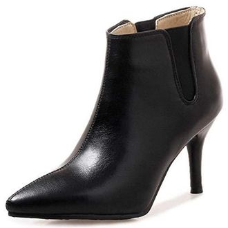 Smilice Bottines à talons pour femme, Noir, 36 EU