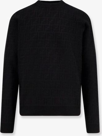 Fendi Cotton sweater with FF jacquard effect - FENDI - gender_Man