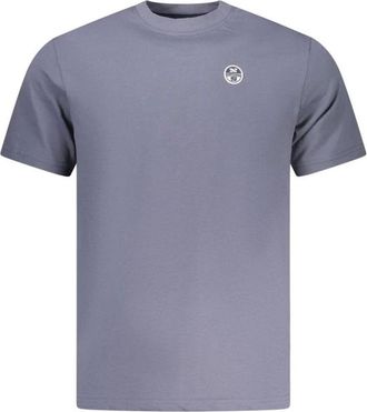 North Sails Homme, Tops, Bleu, Taille: 3XL Cotton Crew Neck T-Shirt