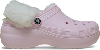 Crocs Classic Platform Fuzz Lined Clog 41-42 EU Pink Milk