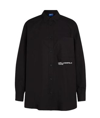 Karl Lagerfeld Karl Lagerfeld Jeans, Femme, Chemise D&eacute;contract&eacute;e, Coupe D&eacute;contract&eacute;e, Noir, XS