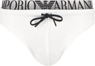 Emporio Armani Herren Badeslip wei&szlig; unifarben