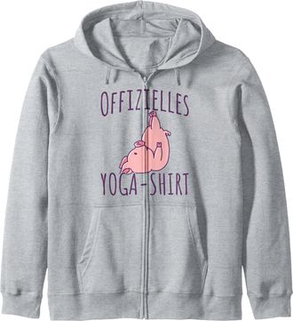 Jimbeels Offizielles Yoga-Shirt Yogalehrerin Schweinchen YogaOffizi Kapuzenjacke
